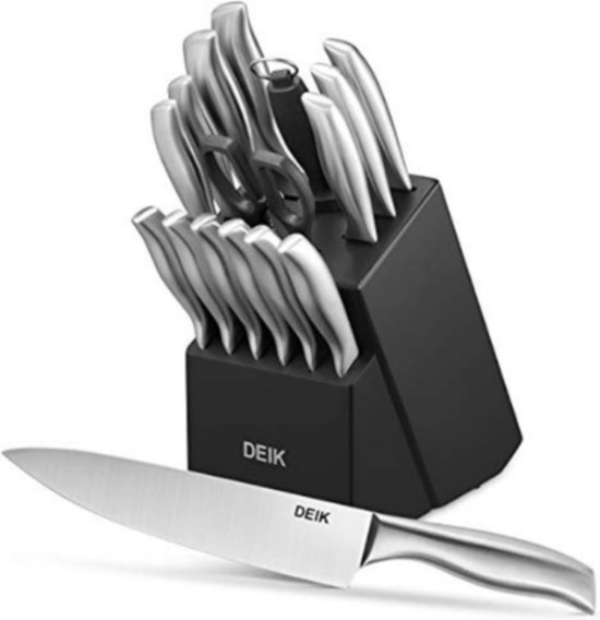 Deik Messenset - Inclusief Messenblok - RVS Koksmessen - 16-Delige ...