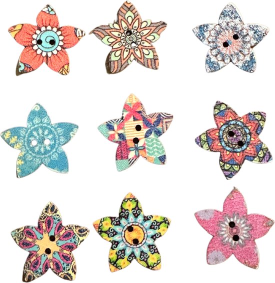 Knopen - Knopenmix van 50 - Bloem/Ster Vorm - geschikt voor Naaien ...