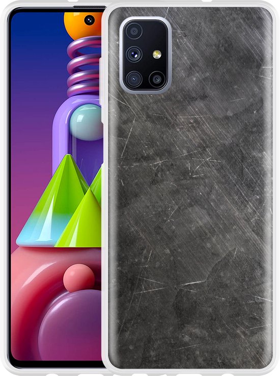Samsung Galaxy M51 Hoesje metaal structuur - Designed by Cazy | bol.com