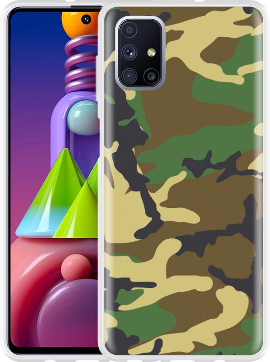 Samsung Galaxy M51 Hoesje Army Camouflage Green - Designed by Cazy ...