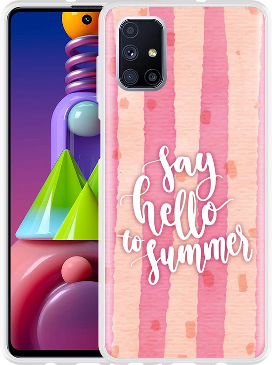Hoesje Geschikt voor Samsung Galaxy M51 Say Hello to Summer | bol