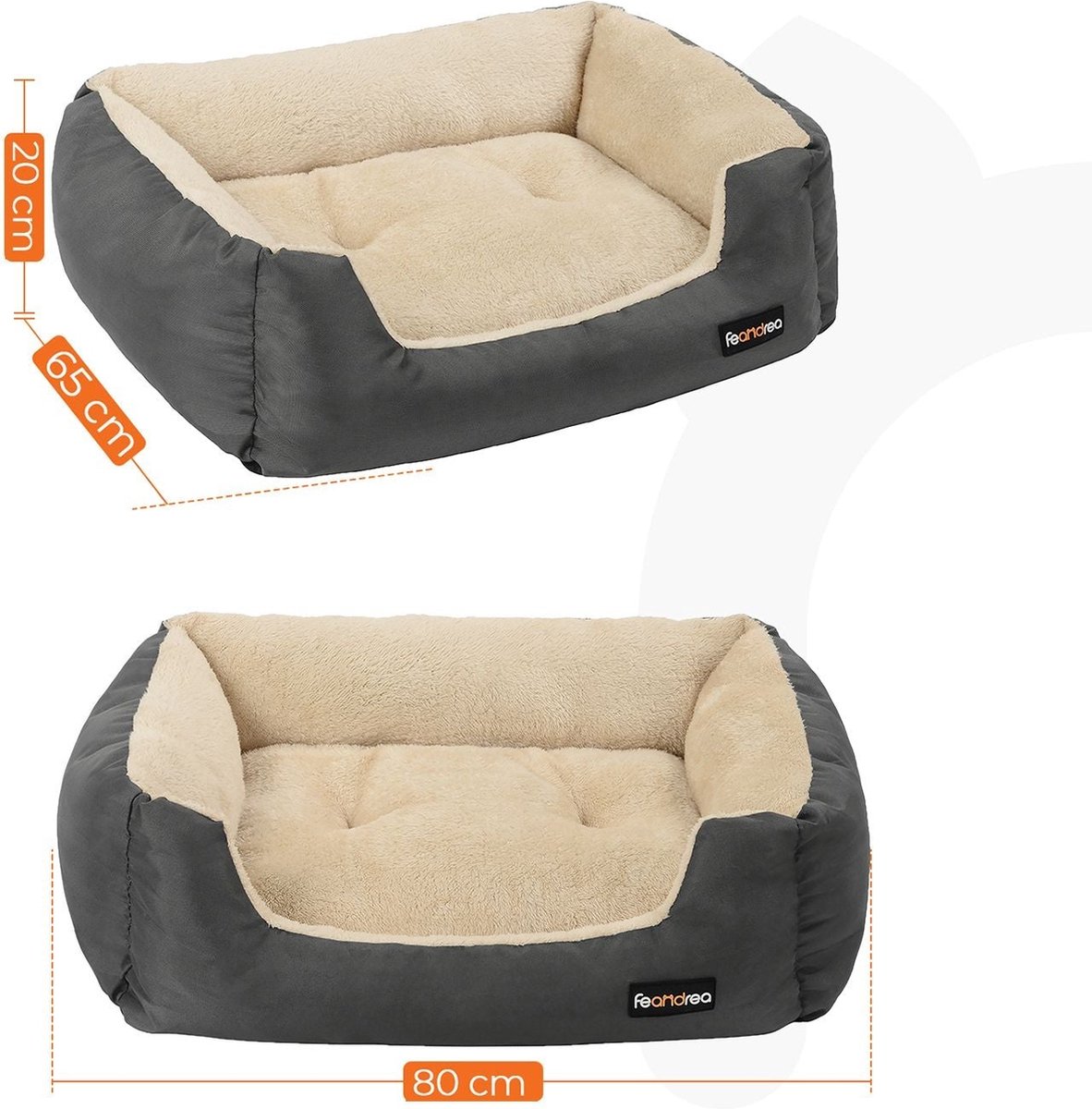 Hondenbed - Hondenkussen - Hondenmand - 80 x 65 x 20 cm - Met ...