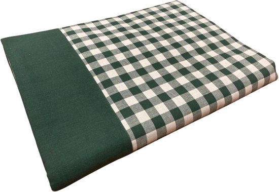 Tafelkleed Groene ruit met uni rand 150 x 360 | bol
