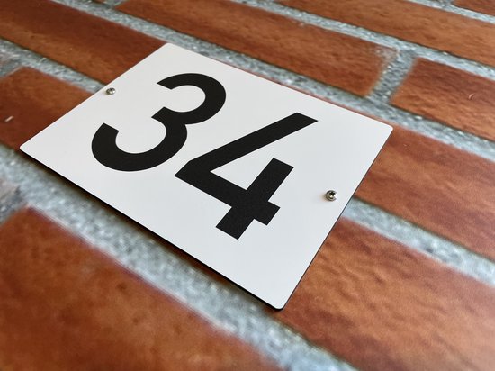 Huisnummerbord wit - Nummer 48 - standaard - 16 x 12 cm - schroeven ...