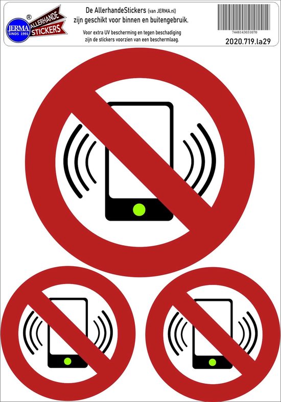 GSM telefoon UIT sticker set van 3 stuks | bol