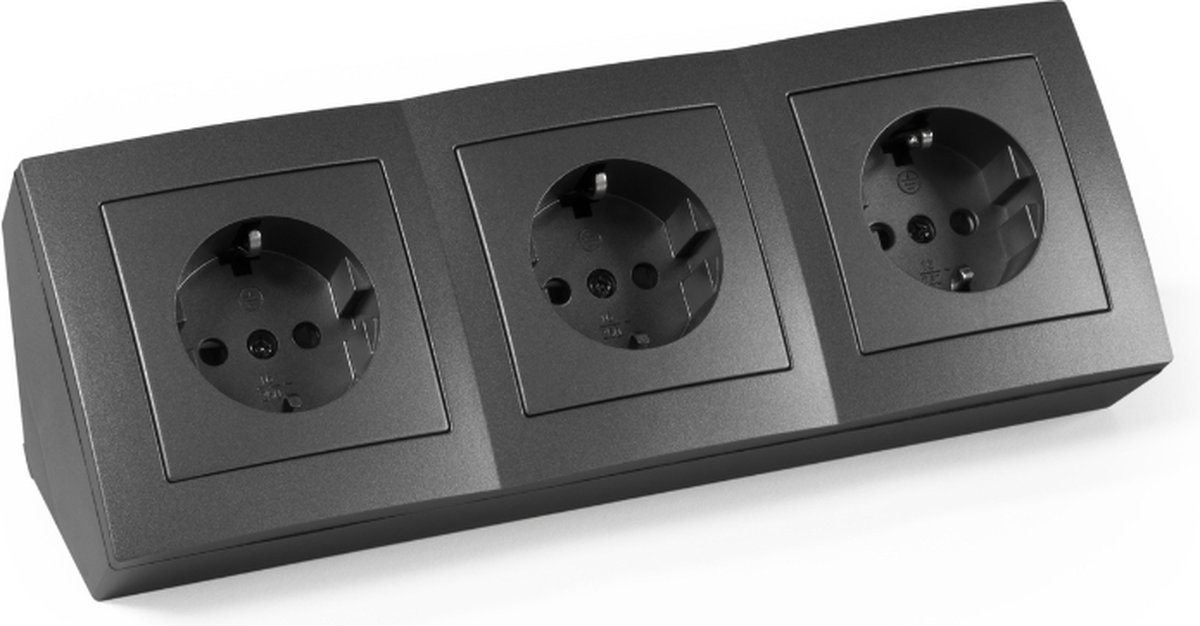 Stekkerdoos bureau - Verdeelstekker met 3 stopcontacten - Stekkerblok ...