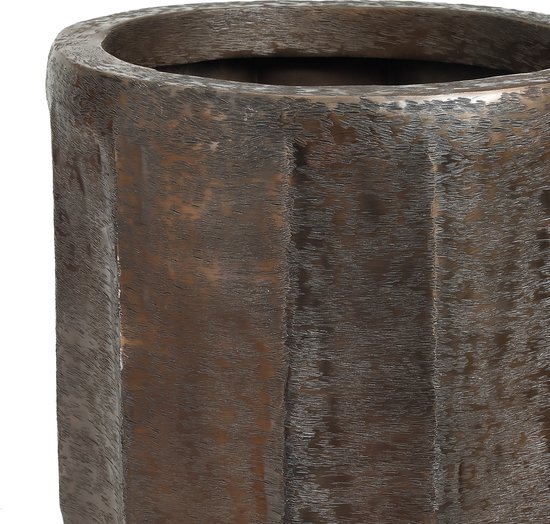 PTMD Adiane Copper brushed alu sheet pot ribbed round S | bol.com