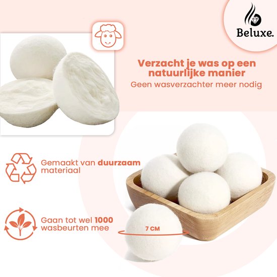 Beluxe Drogerballen XL - Wasbollen – Droogballen - Wasverzachter ...
