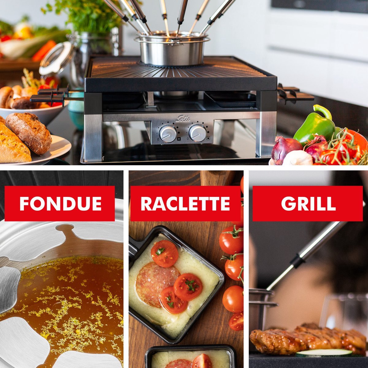 Gourmetstel - Raclette - Grillplaat - 8 Personen - 1200W - Zwart | bol.com