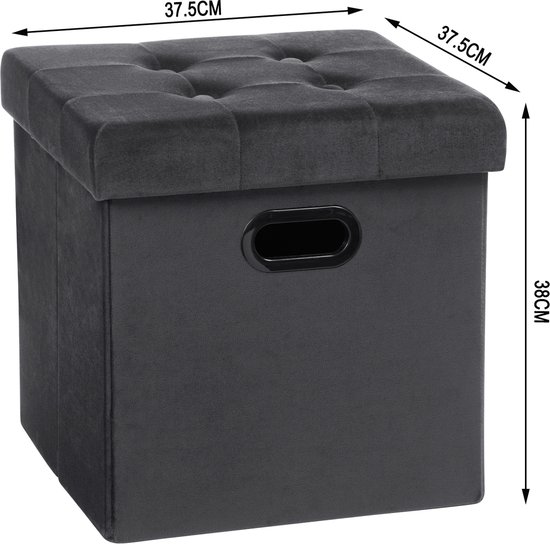 Poef - Poefje - Opbergpoef - Hocker - Bankje - Opslag Poef - Wit | bol