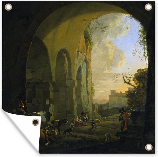 Tuin poster Herders met vee onder een gewelf van het Colosseum te Rome ...