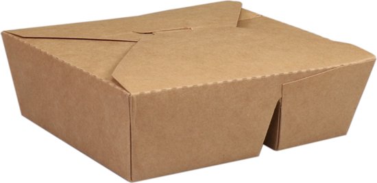 Biodore Bak - Kraftpapier + PLA - 2-vaks - maaltijdbox - 168x138x51mm ...