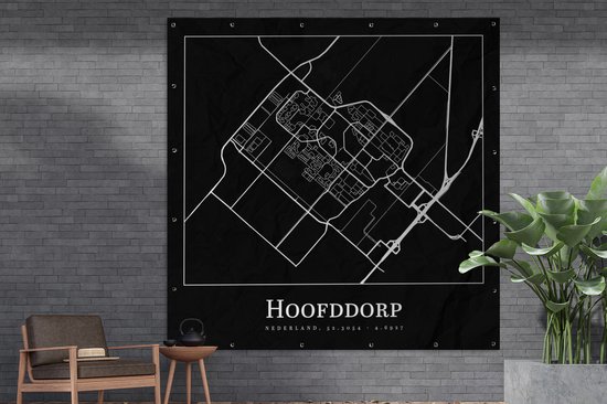 Tuin poster Plattegrond - Hoofddorp - Kaart - Stadskaart - 200x200 cm ...