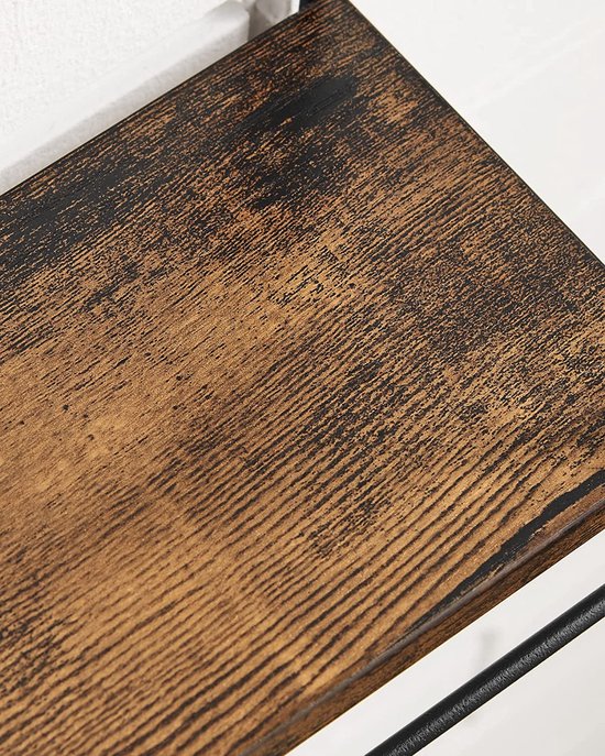 VASAGLE Wandrek, set van 3, wandplank, zwevende plank, metalen frame, vintage bruin-zwart | bol.com