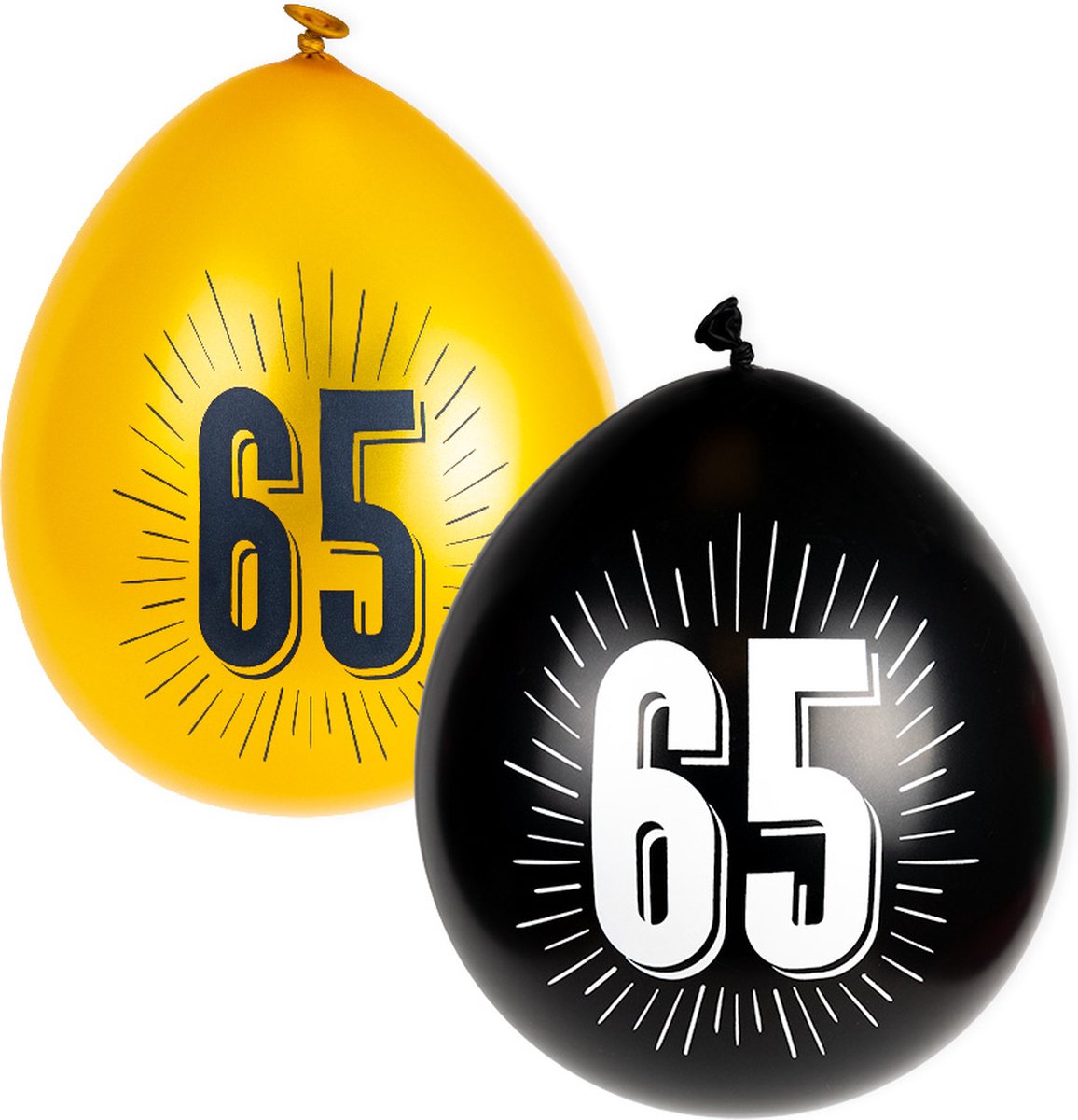 Ballonnen met getal | 65 jaar | 8 stuks | Zwart en Goud | bol.com