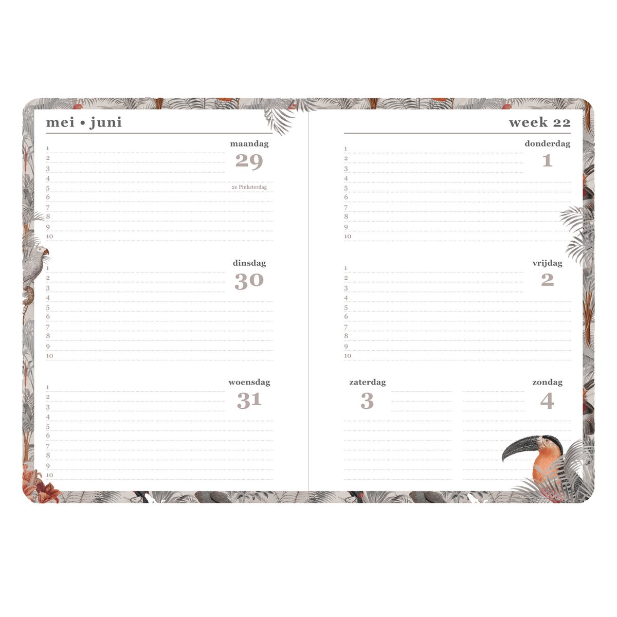 A5 Weekagenda 2023 - 2024 Vintage Palm | bol.com