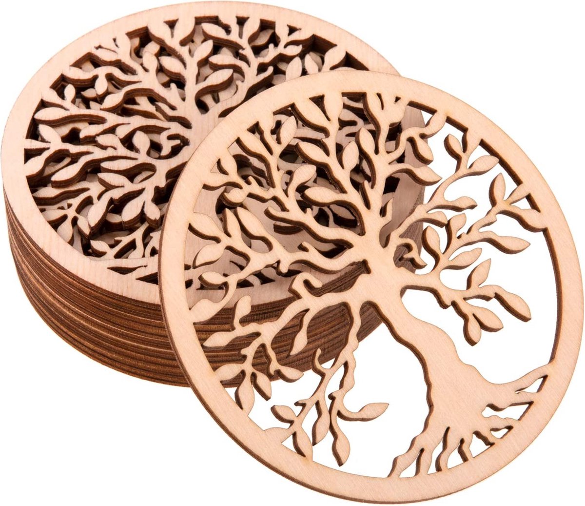 ProArts Sous- Sous-verres en bois de bouleau ensemble de 10 sous-verres ...