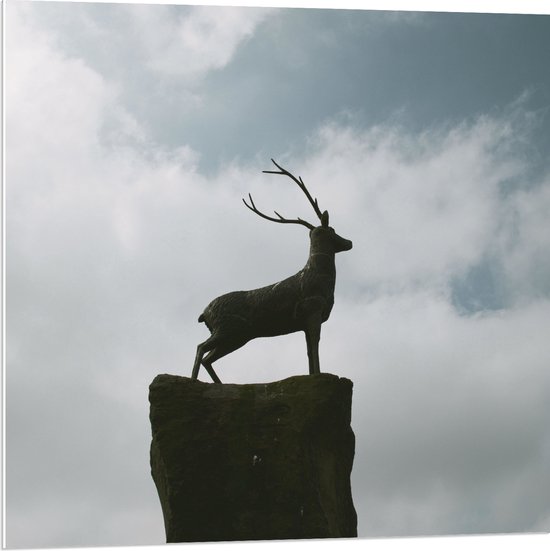 WallClassics - PVC Schuimplaat- Beeld van Hert - 80x80 cm Foto op PVC ...