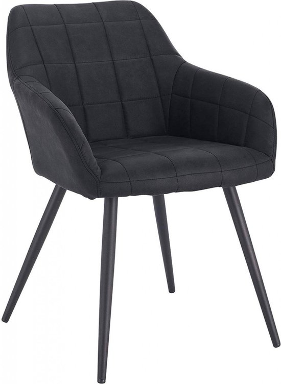 Eetkamerstoel Gemaakt Van Stof Model Rita Antraciet | bol.com