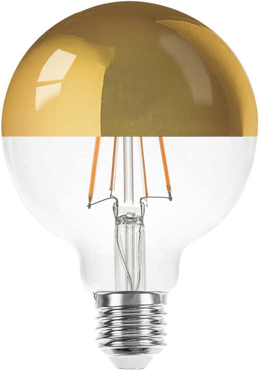 Ledmaxx LED Kopspiegellamp Goud G95 E27 4W 360lm 2200K Niet Dimbaar Ø9.5cm | bol