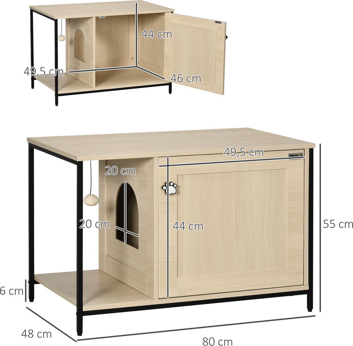 PawHut Kattenbak met magnetische deur D31-062V01 | bol.com PawHut Kattenbak met magnetische deur D31-062V01 | bol.com
