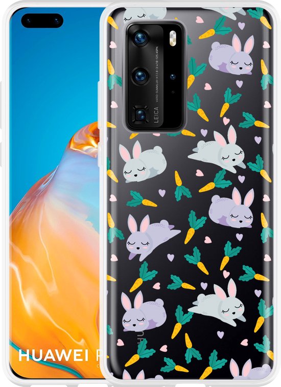 Hoesje geschikt voor Huawei P40 Pro Funny Rabbit | bol