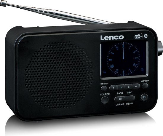 Lenco PDR-036BK - DAB en FM Radio met Bluetooth - Zwart | bol