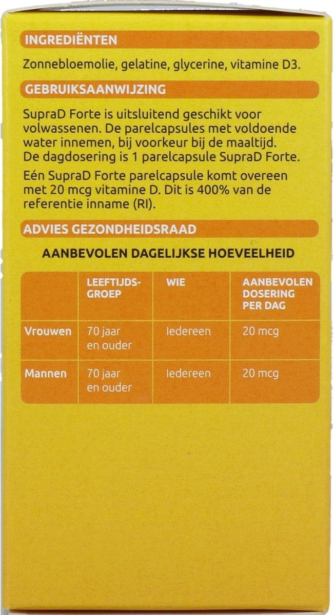 Supra D Forte met 20 mcg vitamine D - voor ondersteuning van de ...