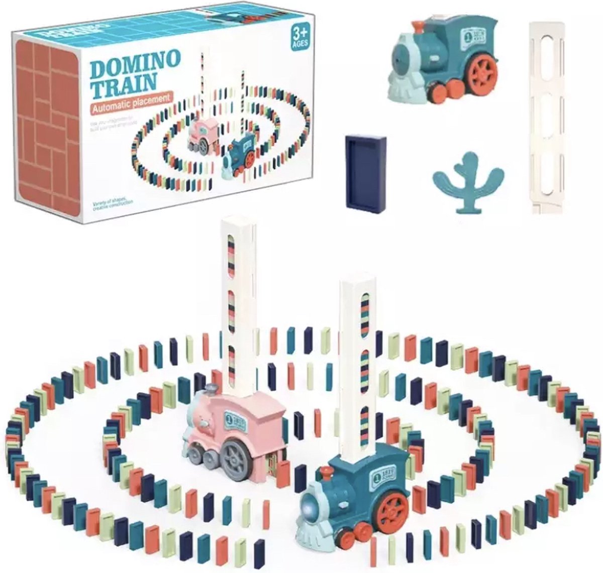 Domino Trein - Inclusief 60 Stenen - Kinder speelgoed - Domino Stenen ...