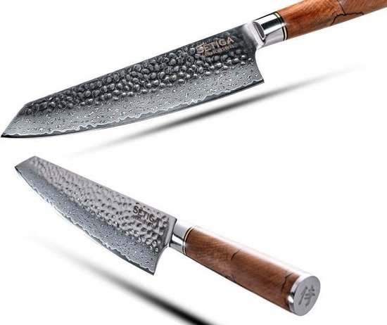 Damascus Mes Keukenmes met uiterst scherp 20.5cm lang lemmet van ...