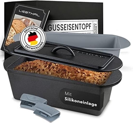 Gietijzeren broodbakvorm met deksel - Broodpan met anti-aanbaklaag 3,5 ...