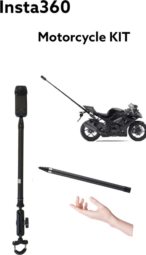 Insta360 Motorcycle Kit - insta360 Motorfiets - Selfie stick 1.5 meter ...