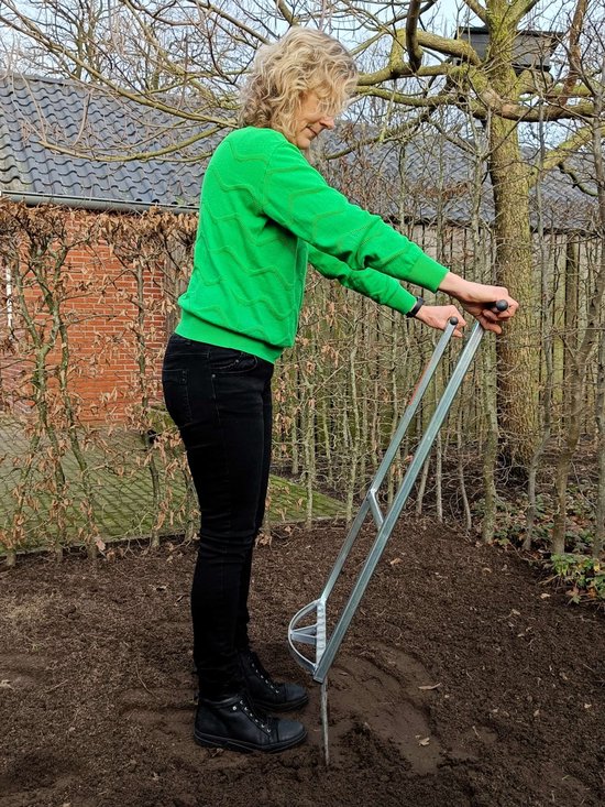 Moestuinier set: woelvork, verstelbare grondzeef en pottenpers 6 * 30mm | bol