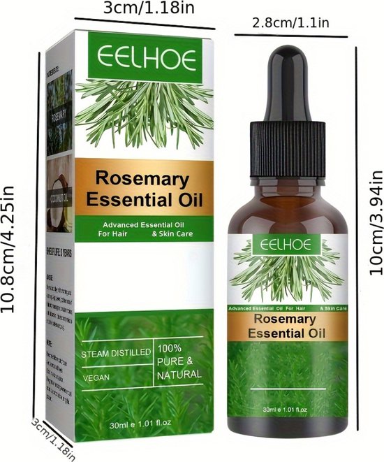 Huile de romarin Livano - Huile de romarin - Pour les Cheveux - Croissance des cheveux... | bol