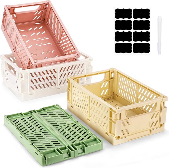 Klapbox, 4 stuks, klapkist, opbergmand (25 x 16,5 x 10 cm), opbergkist ...