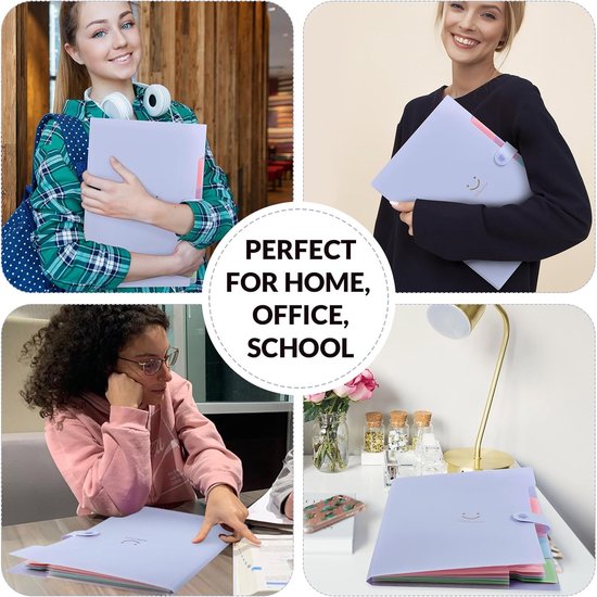 4 stuks waaiermappen, map met vakken, documentenmap A4 met etiketten ...