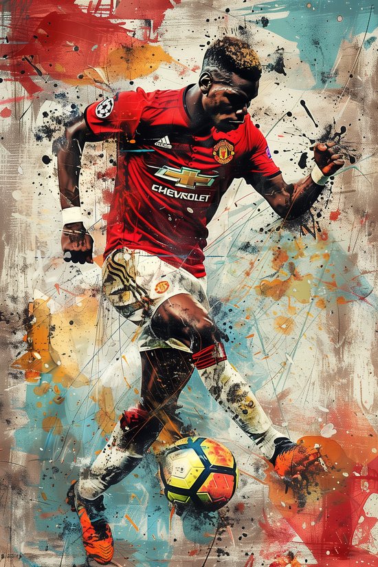 Paul Pogba Poster | Voetbalposter | Paul Pogba Actie Poster | Engelse ...