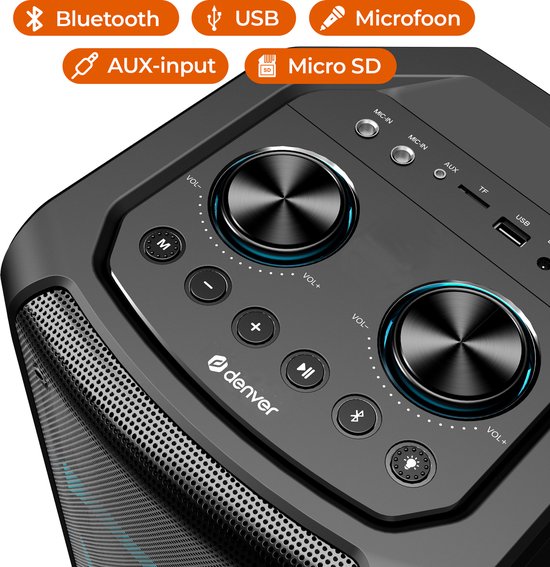 Denver Bluetooth Speaker Party Box - Discolichten - Incl. Microfoon - BPS352 | bol