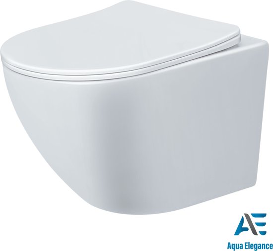 Aqua Elegance - Wit Glans - Rimless Wandcloset | bol