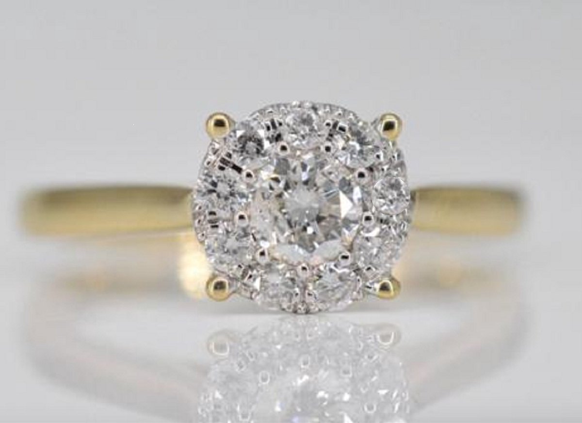 Hetty'S - Fonkelende entourage ring - 0.46 karaat Diamant- 14 karaat ...