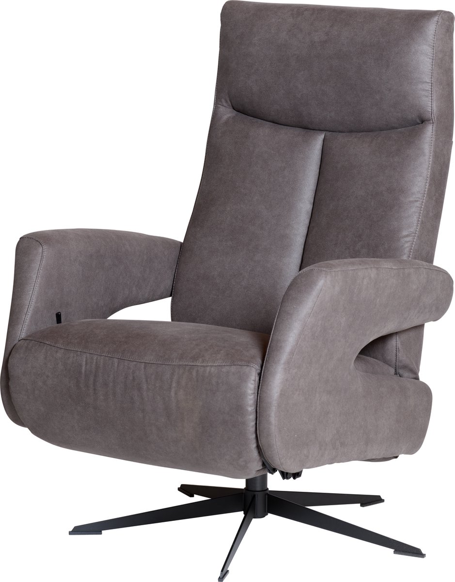 Relax-Fauteuil MAX stof antraciet, zwarte draaipoot | bol.com