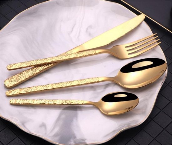 Zizza® Gouden Bestek 7-delig - Gouden Bestekset - Goud Bestek - Met ...