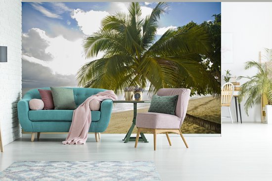 Fotobehang Sipadan - Palmen aan de kust van het Sipadan eiland in ...