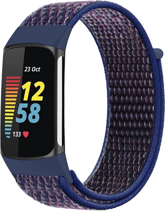 YONO Nylon Velcro Bandje geschikt voor Fitbit Charge 5 - Vervangende ...