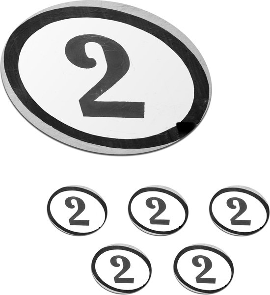 Onderzetters voor glazen - Rond - Een rode nummer twee in een witte ...