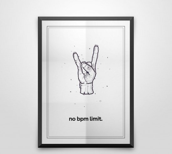 No bpm limit zwart wit poster | muziek poster zonder lijst | 40 x 50 cm ...