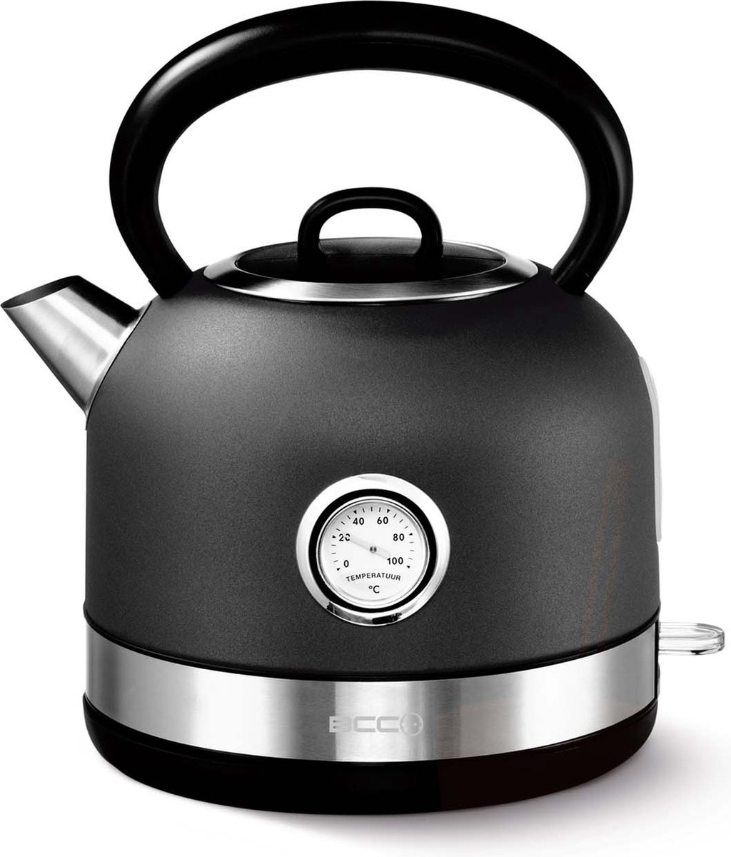 BCC Waterkoker - Retro - 1.7 Liter - 2200 Watt - Antraciet | bol