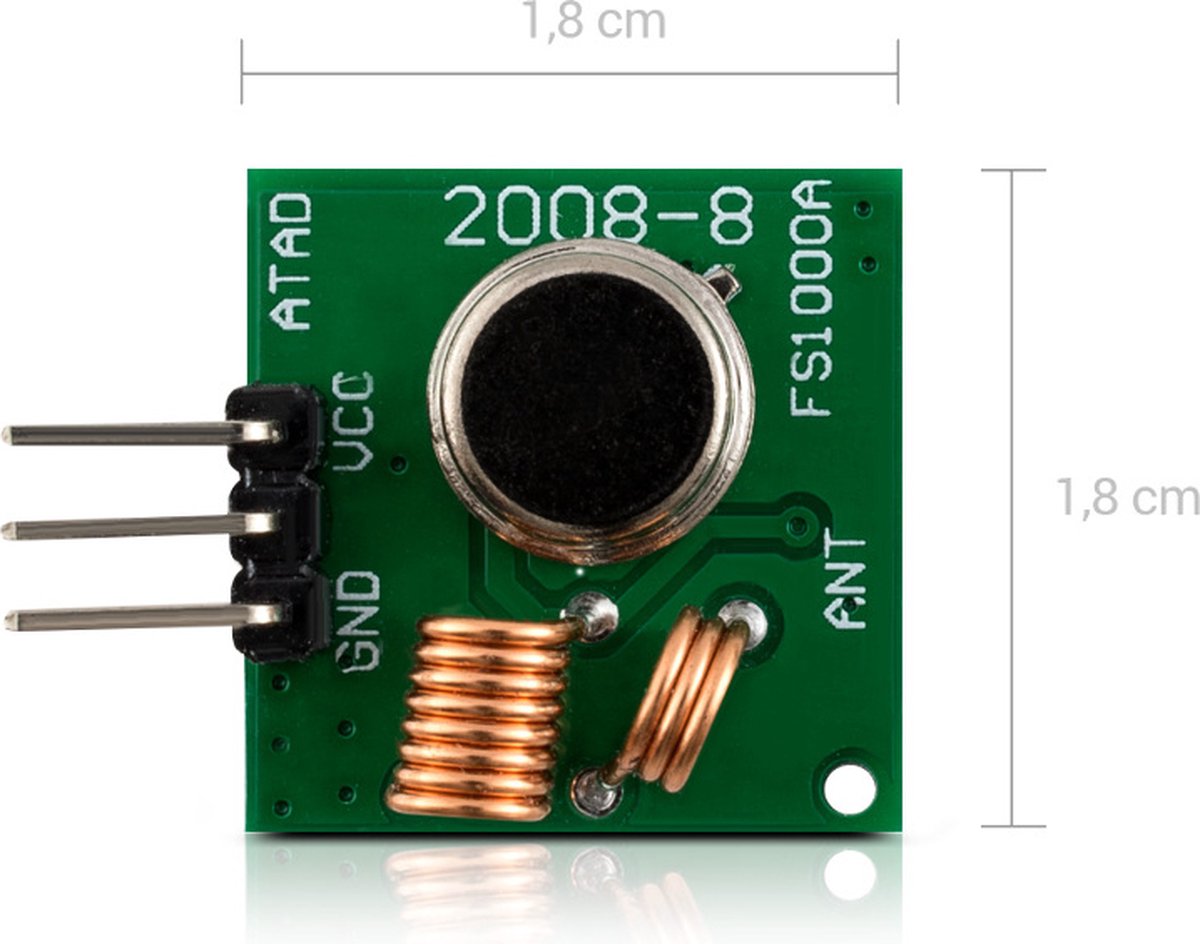 3x kwmobile 433 MHz zender- en ontvanger radio module - Compatibel met ...