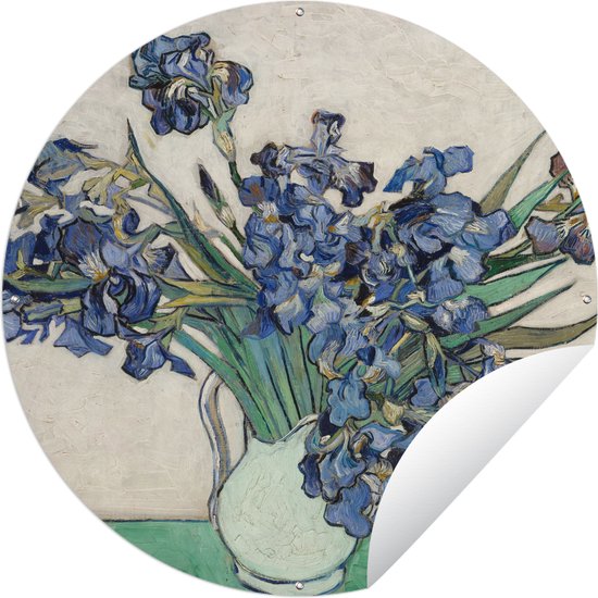Tuincirkel Stilleven van irissen - Schilderij van Vincent van Gogh - 60x60 cm - Ronde... | bol