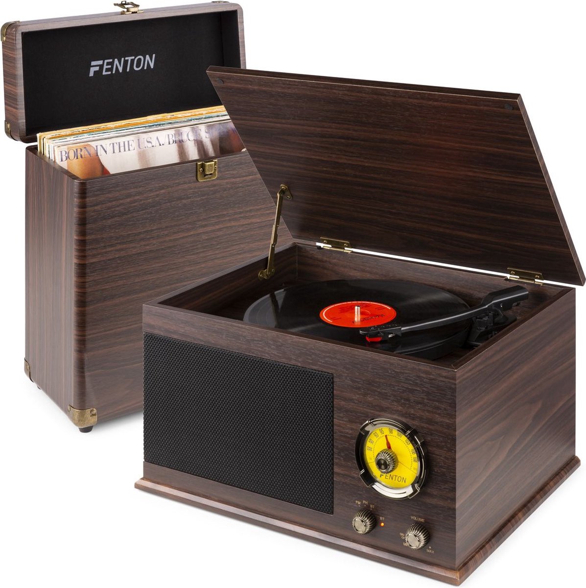 Tourne-disque rétro Fenton RP173 avec Bluetooth, radio et boîtier de ...